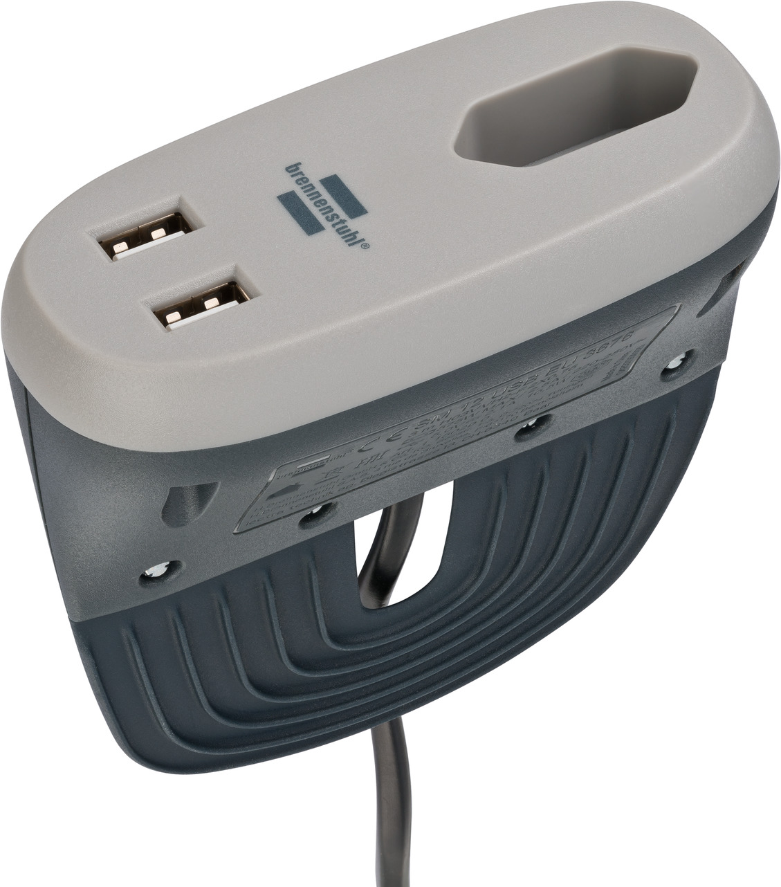 Toma de sofá brennenstuhl®estilo con función de carga 1xEuro-socket y 2xUSB-Charger antracita ...