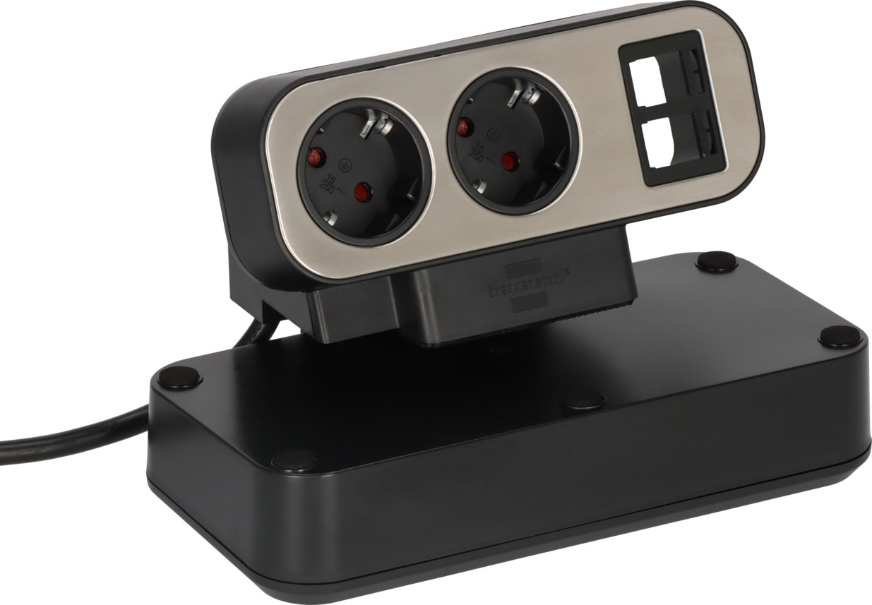 brennenstuhl®estilo Duplex Regleta de enchufes de sobremesa con protección contra sobretensiones ...